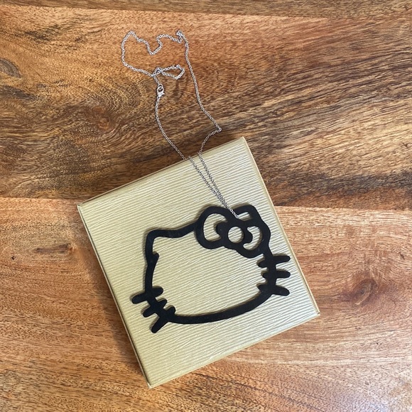 Hello Kitty | Jewelry | Vtg Black Hello Kitty Acrylic Laser Cut ...